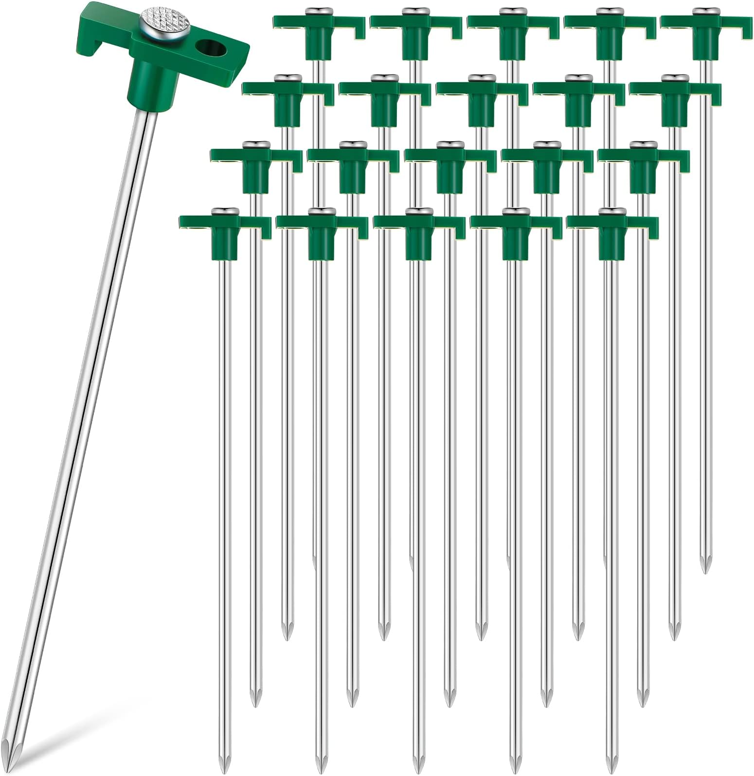 Amazon.com : Cheardia 20 Pack Tent Stakes Heavy Duty, 10.25 Inch Yard ...