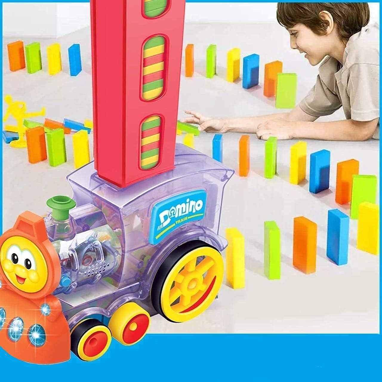 Buy Niku Domino Train Toy with Domino Blocks Set for Kids Educational ...