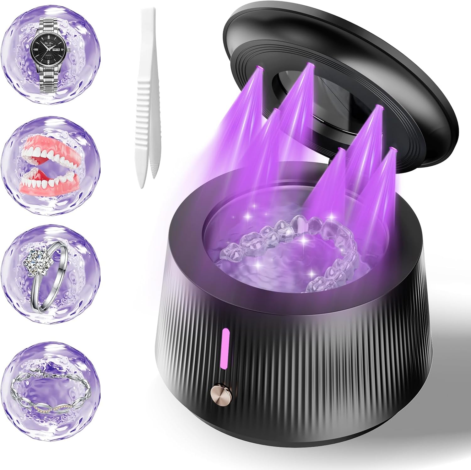 knitly Retainer Cleaner-Ultrasonic Cleaner Suitable for Dentures ...