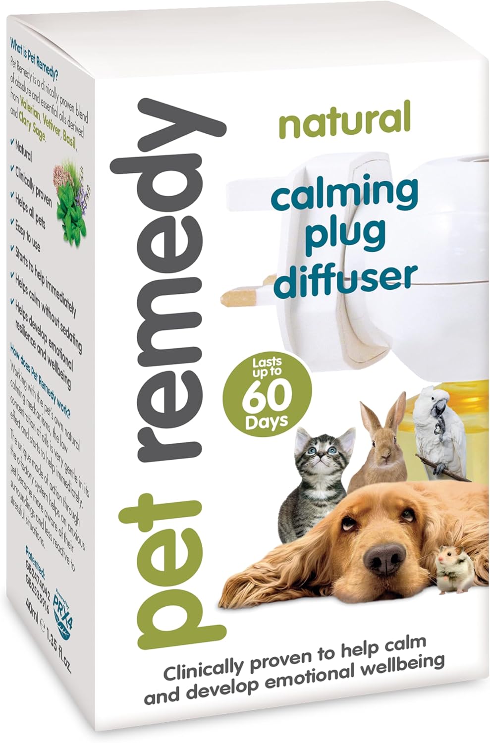 Pet Remedy Natural De-Stress and Calming Plug-In Diffuser, 40 ml ...