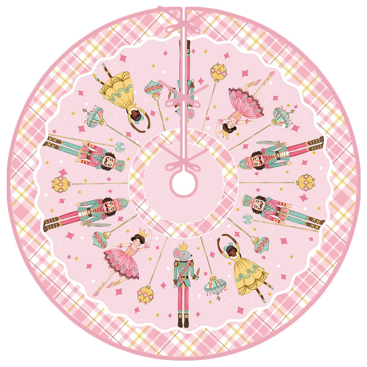 Amazon.com: Pink Nutcracker Christmas Tree Skirt 48 Inch Christmas ...