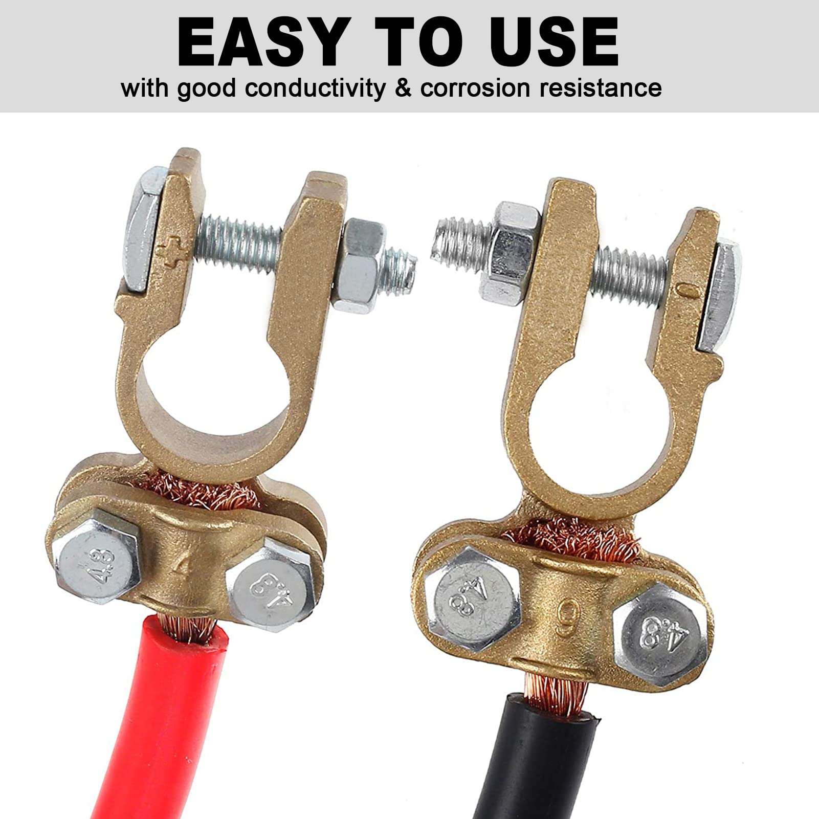 Snapklik.com : Battery Terminals Connectors Clamps, Brass Positive ...