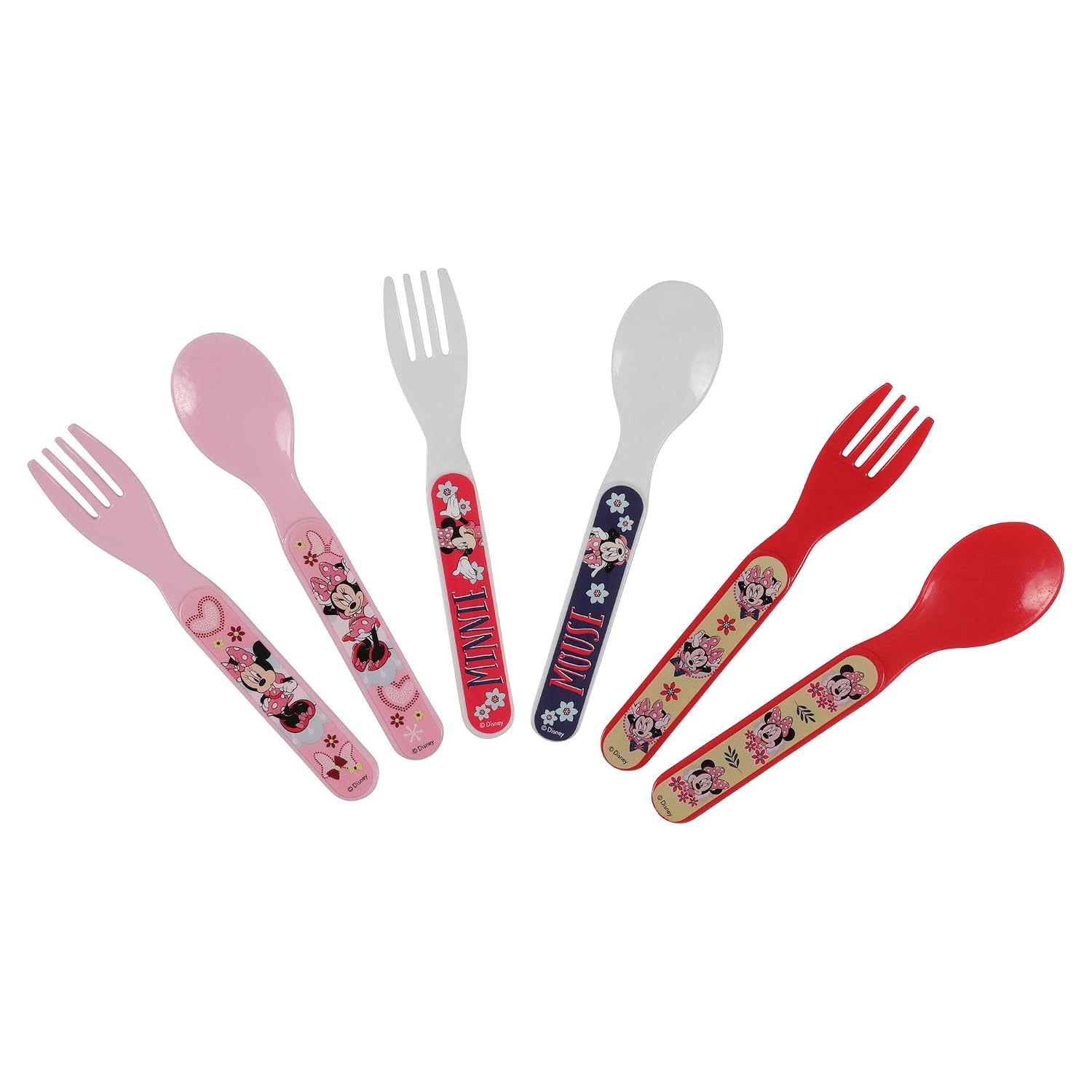 Buy Disney Minnie Mouse Fork and Spoon Set, Pink, 6 Count Online at Low ...