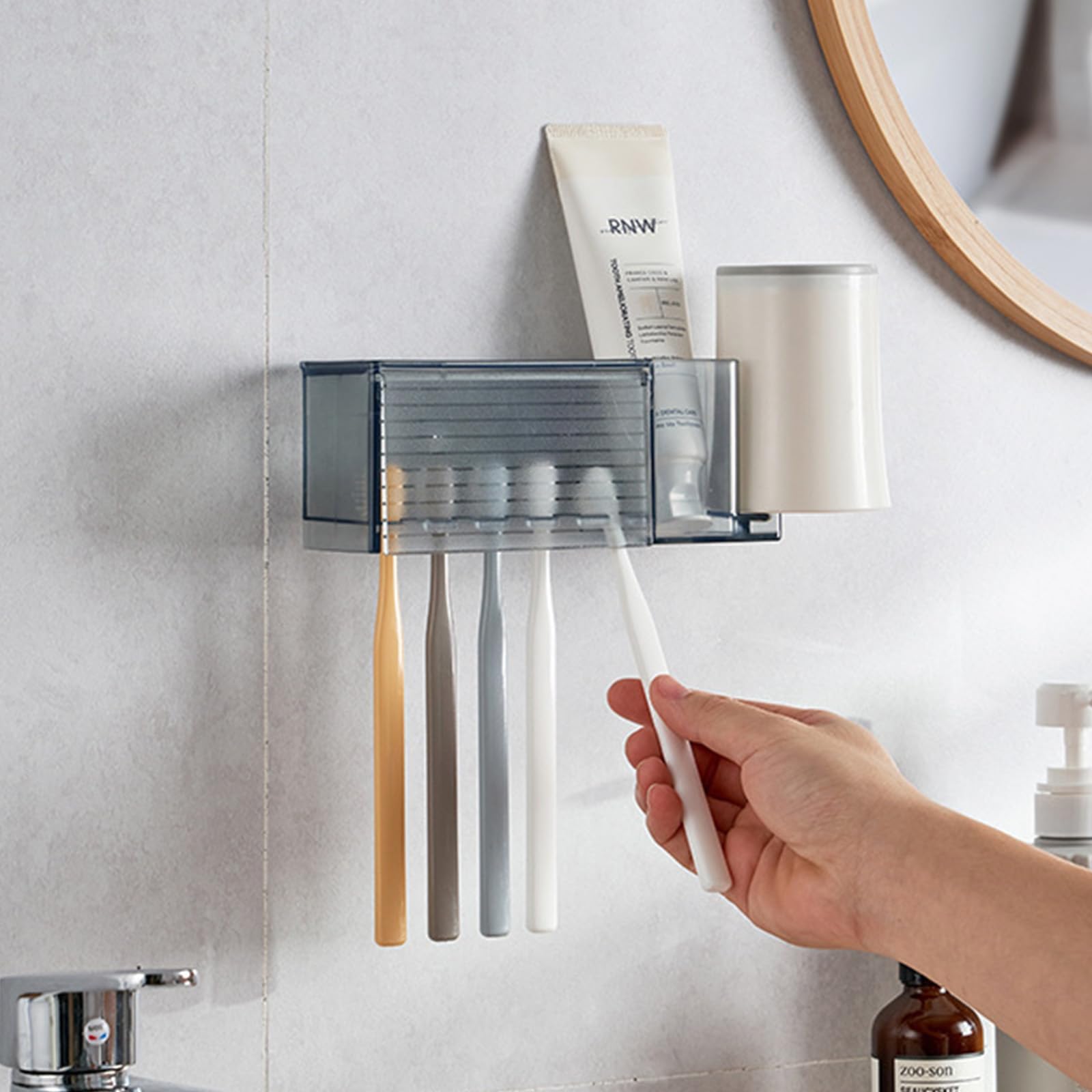 Amazon.com: Multipurpose Wall Mount Toothbrush Holder, Self Adhesive ...
