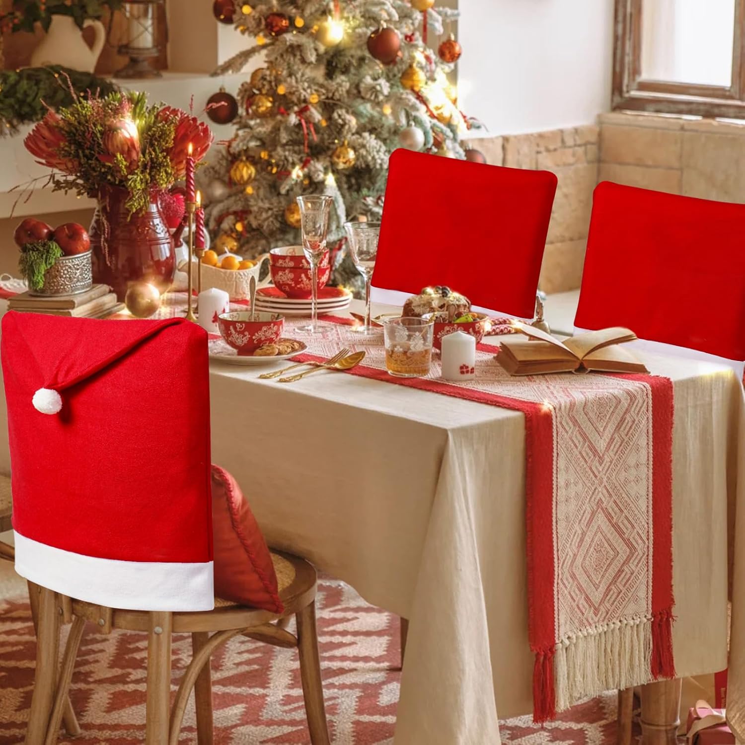 Amazon.com: Topaweson 6 PCS Christmas Chair Covers, Christmas ...