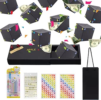 Amazon.com: QZONELIFE Surprise Gift Box DIY Unique Folding Bouncing ...