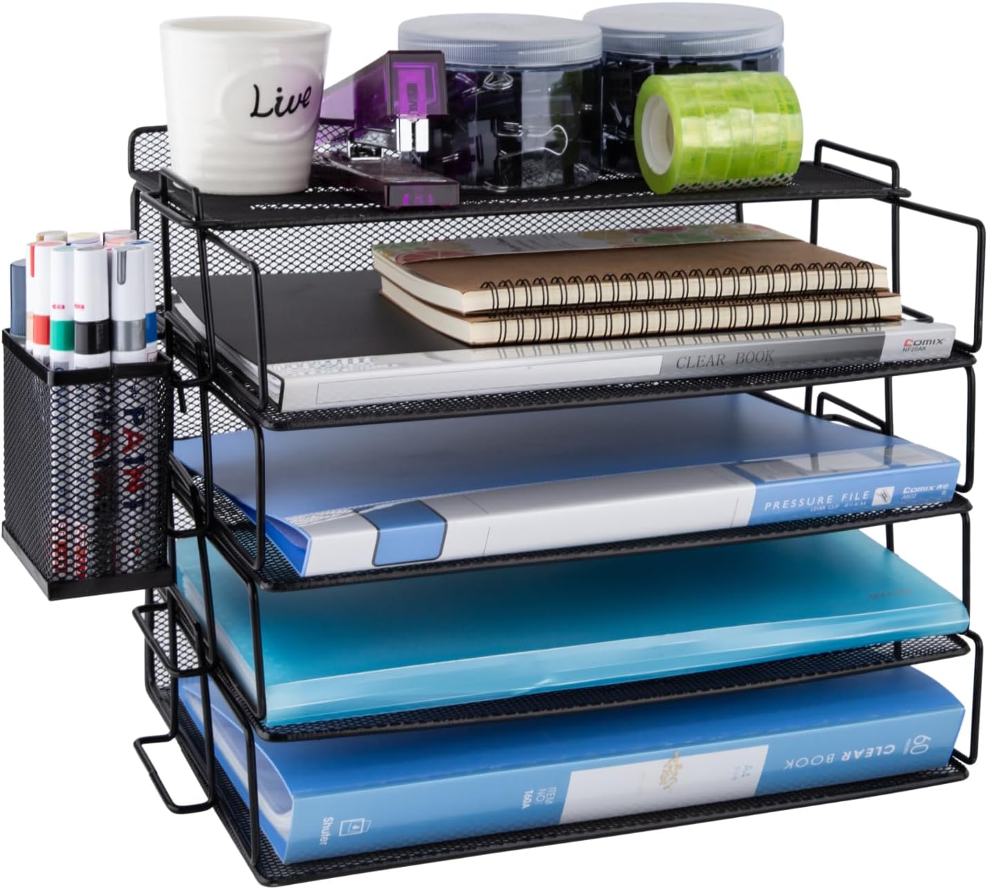 Amazon.com: Cliselda Paper Organizer for Desk, 5 Tier Stackable Paper ...
