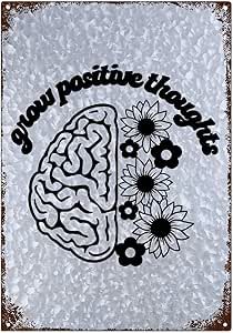 Amazon.com: Grow Positive Thoughts Sign Funny Sign For Farmhouse Sign ...