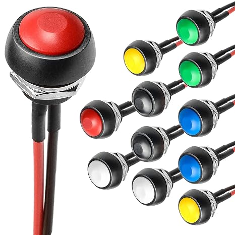 VISSQH 14PCS Druckschalter Mini Momentaner Druckknopf - 12mm Momentan ...