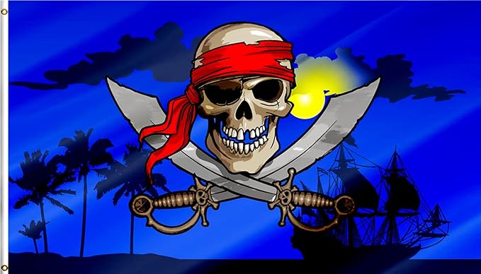 Amazon.com : Masquita Double Sided Pirate Flag 12x18inch,Jolly Roger ...