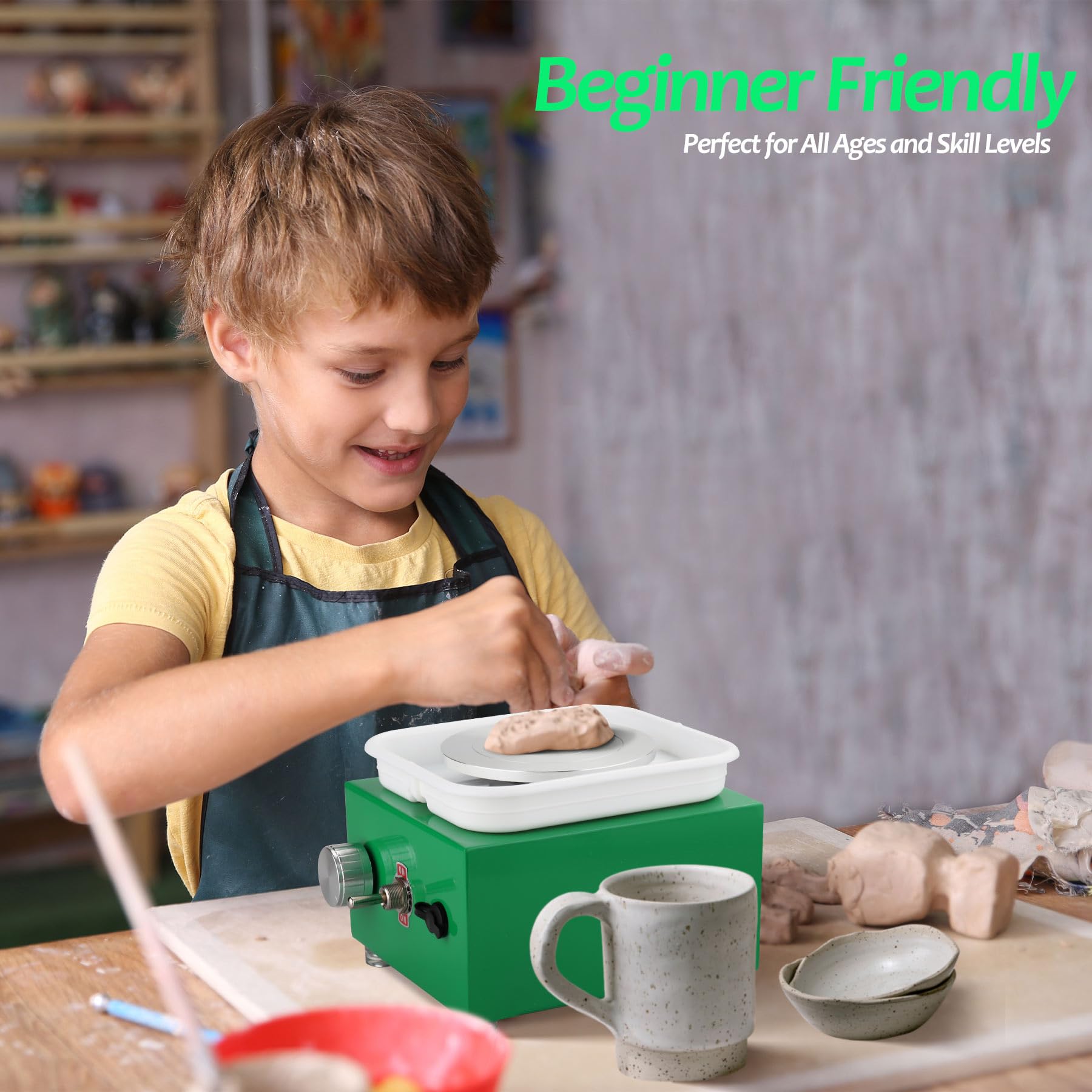 Dexcip Mini Pottery Wheel, Electric Potter's Wheel Speed Adjustable ...