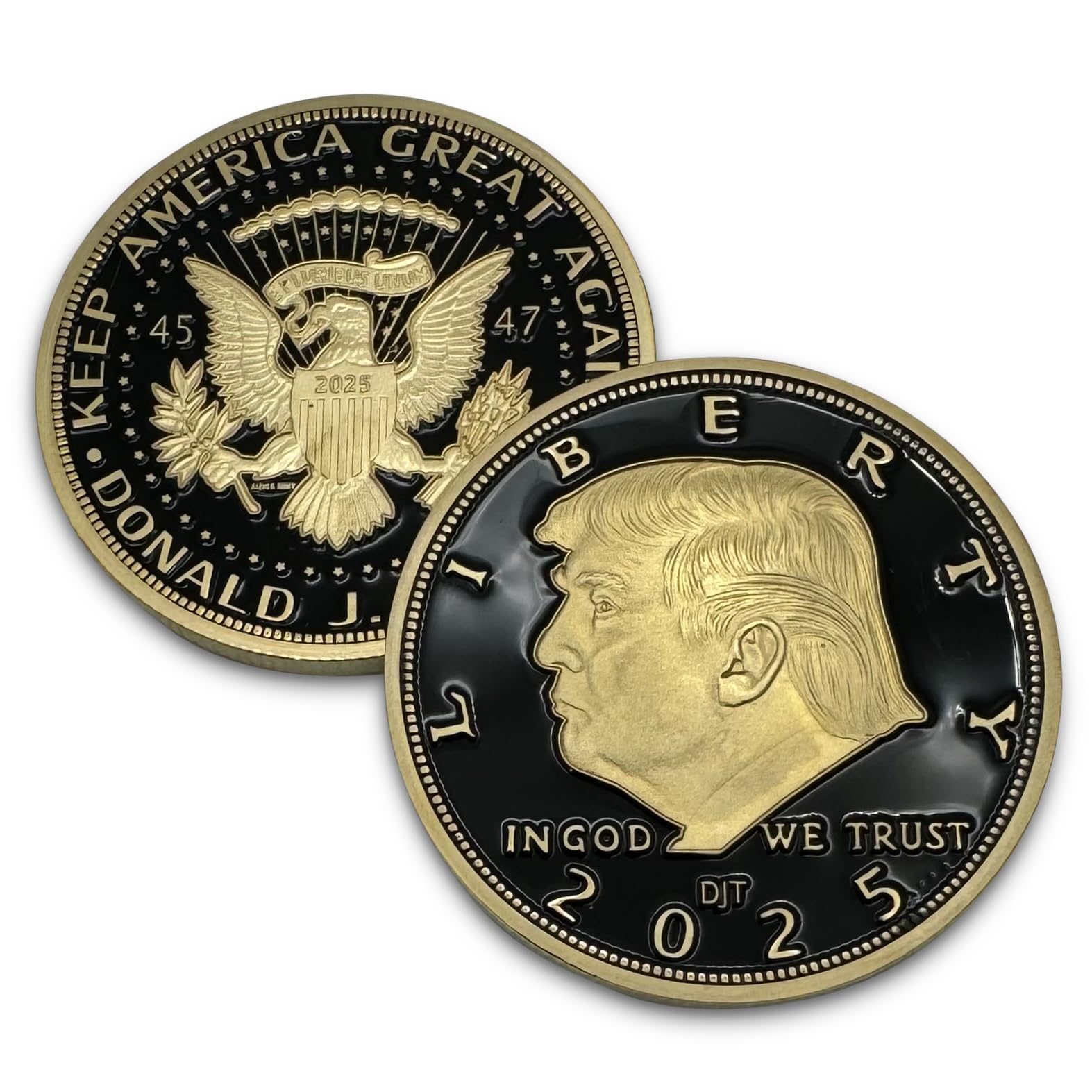 Amazon.com: Aizics Mint Donald Trump Black & Gold Coin 2025 with ...