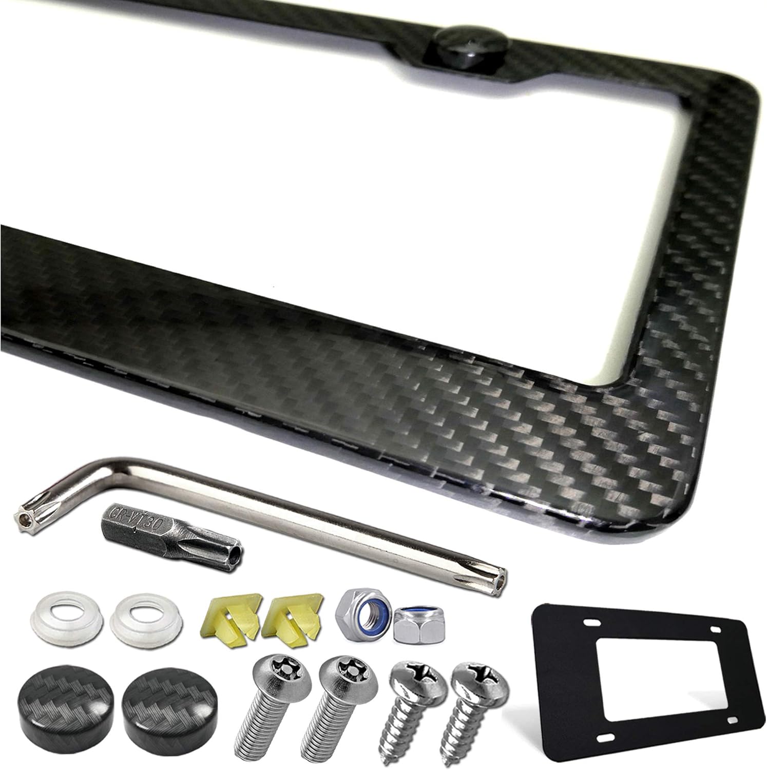 Amazon.com: ZXFOOG Carbon Fiber License Plate Frame- 100% Handcrafted ...
