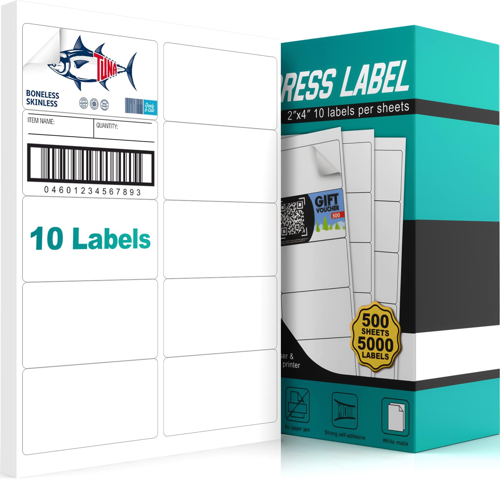 Snapklik.com : 2x4 Labels Sticker Paper - 5000 Address Labels
