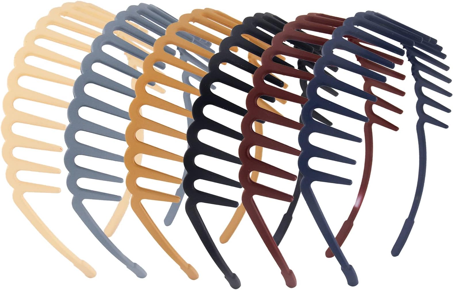 Amazon.com : 6 PCS Full Circular Stretch Comb Headbands Plastic Flexi ...