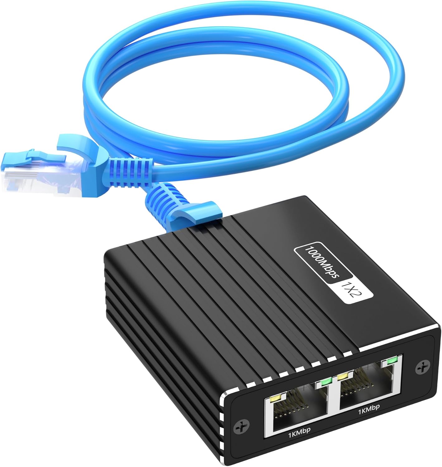 Amazon | LAN ハブ 1入力2出力 スイッチングハブ ランケーブル付き(1.5m) LAN 分配器 RJ45 Hub 高速1000Mbps 3ポート増設 2台同時使用 有線 ...