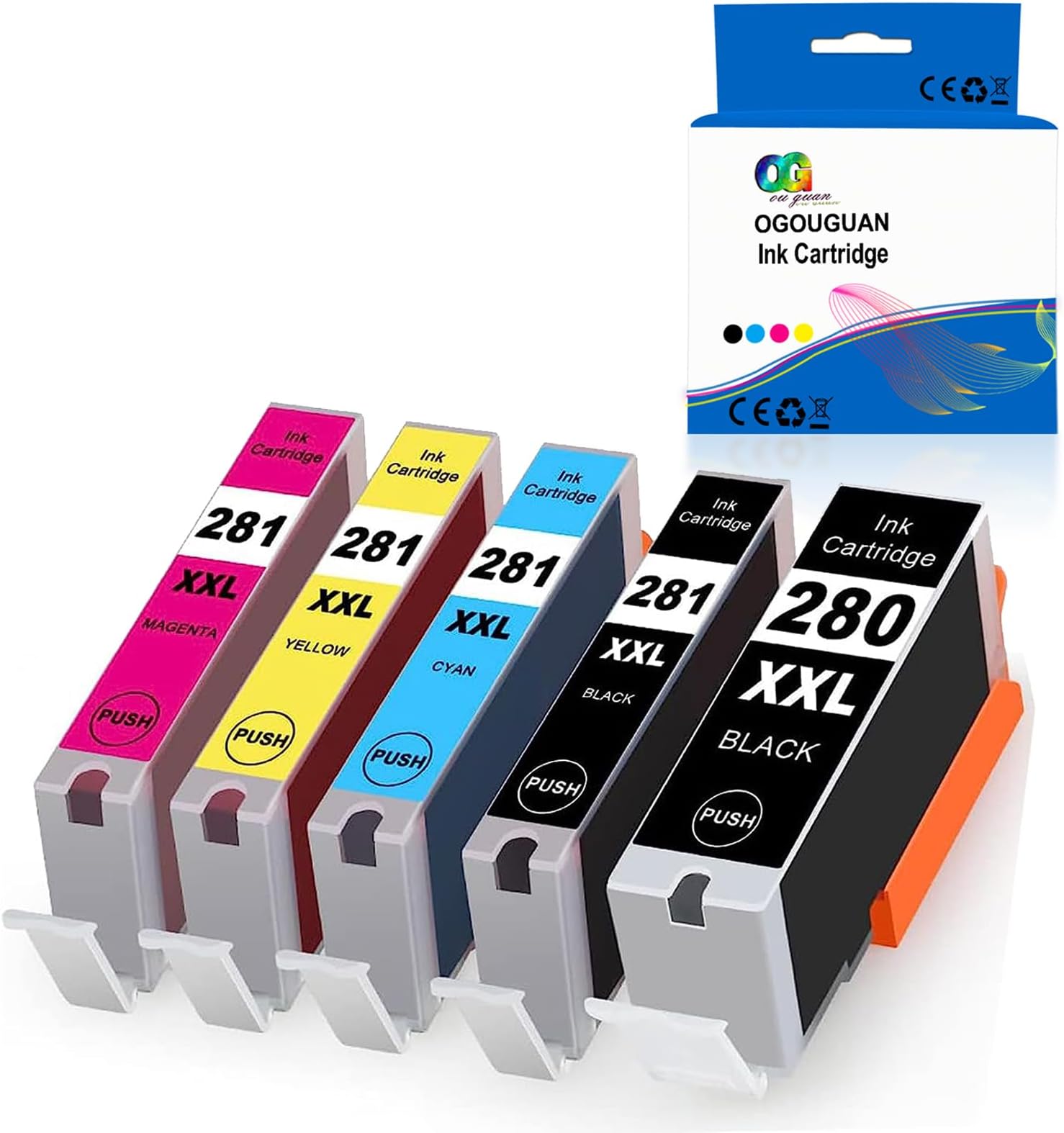 Amazon.com: Compatible 280XXL 281XXL Ink Cartridge Replacement for ...