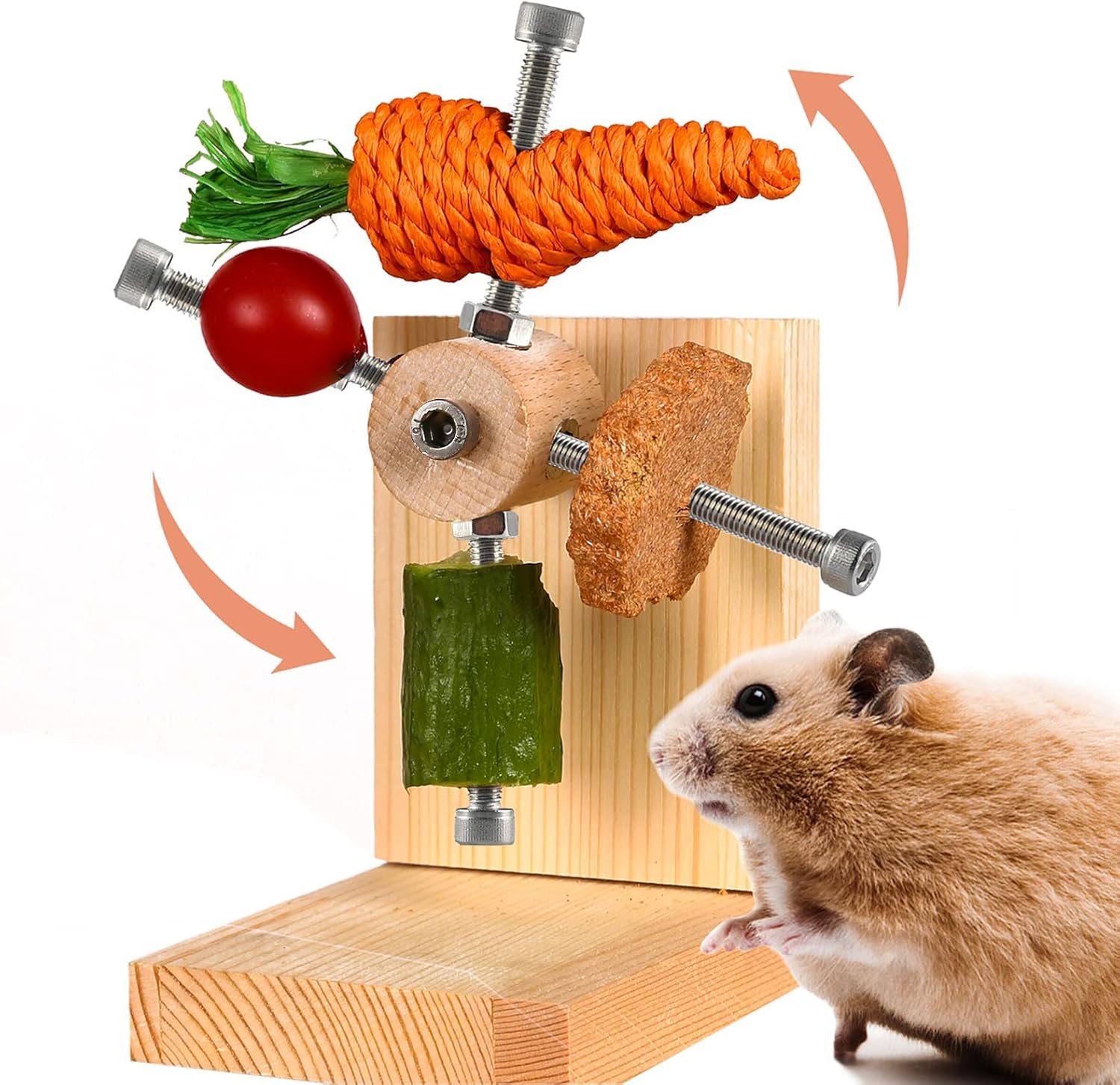 Amazon.com : PStarDMoon Wooden Foraging Toy for Small Pet,Interactive ...