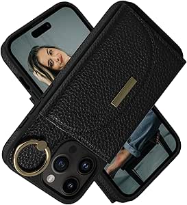 Amazon.com: Keallce Wallet Case for iPhone 16 Pro 6.3'', Flip Case with Card Slots, Ring Holder ...