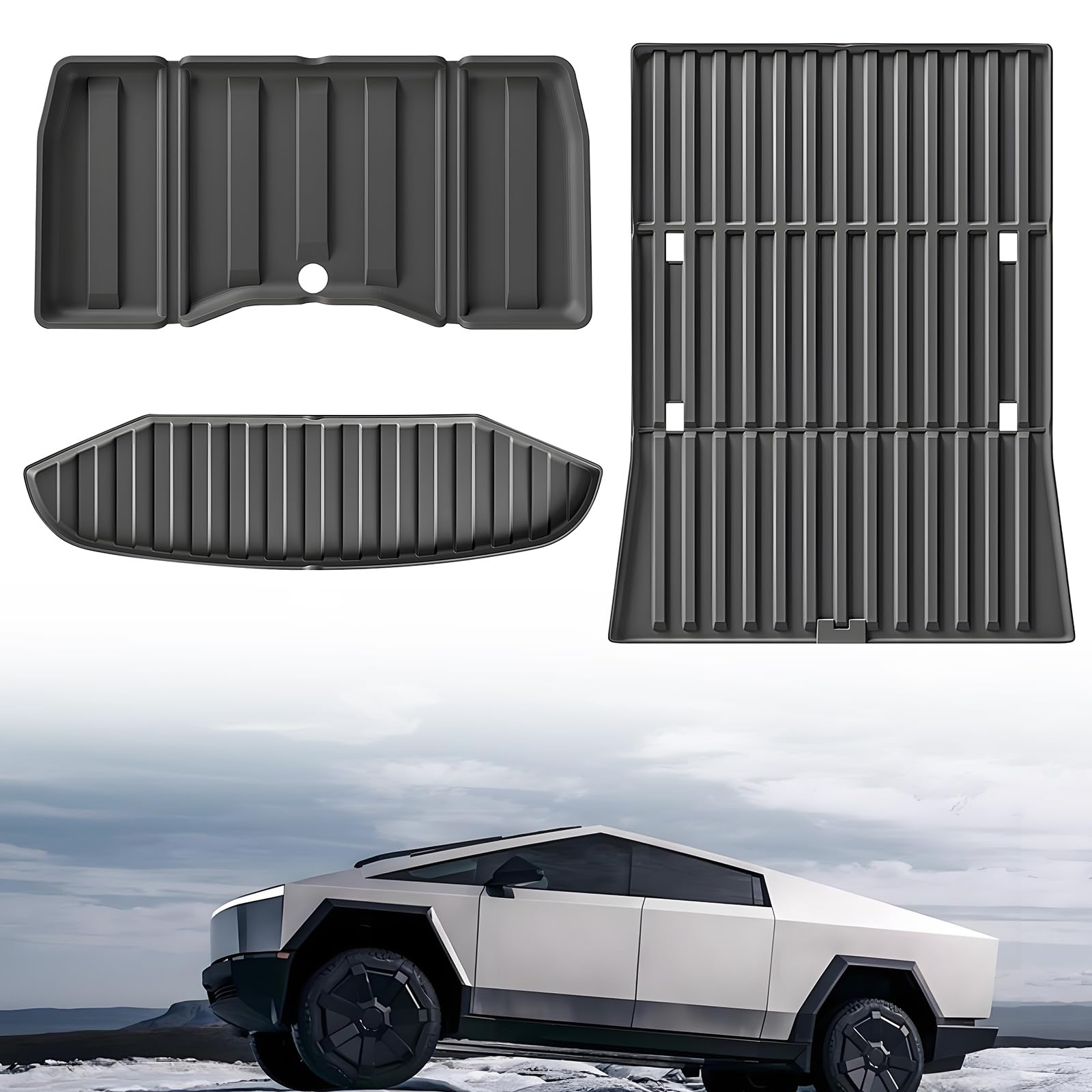 Snapklik.com : 3PCS Truck Bed Mat Set Waterproof Pickup Truck Bed Liner ...