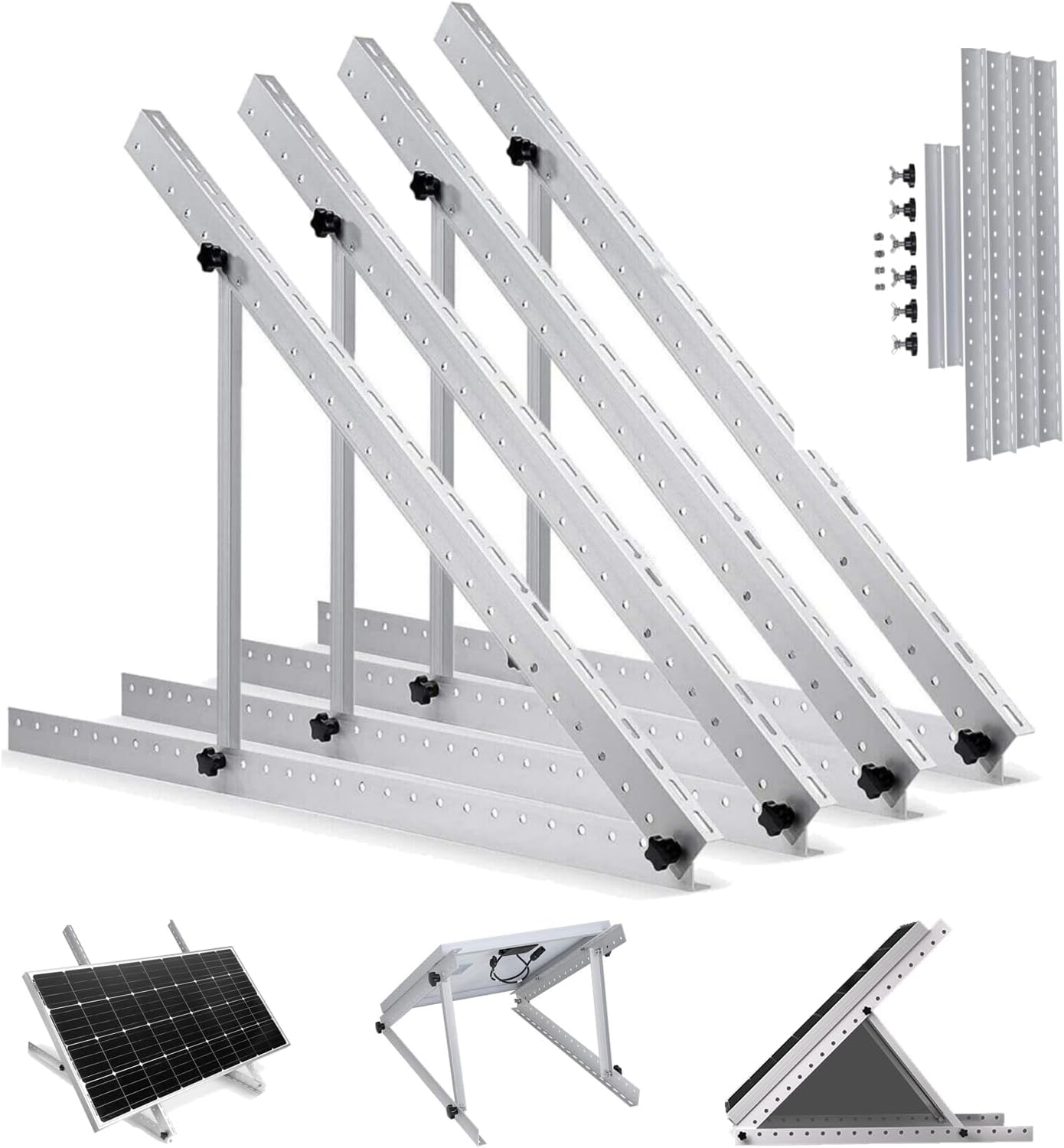 Amazon.com : Solar Panel Mount Brackets, 46.5'' Solar Panel Stand 2Set ...