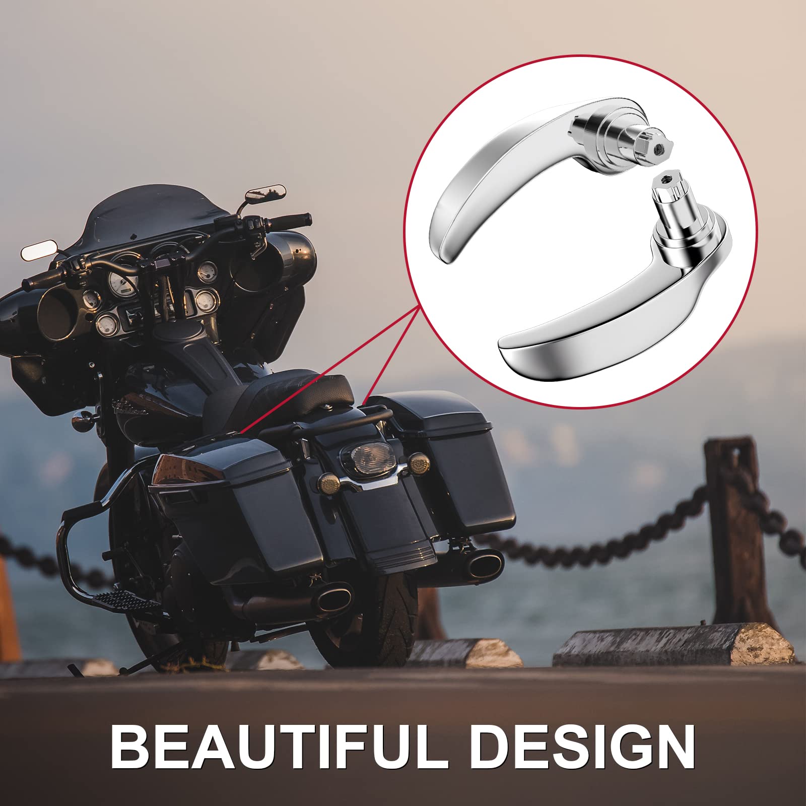 Snapklik.com : Chrome Aluminum Saddlebag Saddle Bag Latch Kit Lid ...
