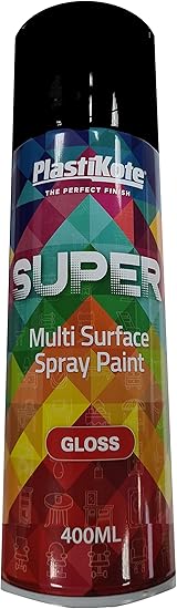 Plasti-kote PKT1100 1100 400ml Super Gloss Spray Paint- Super Black ...