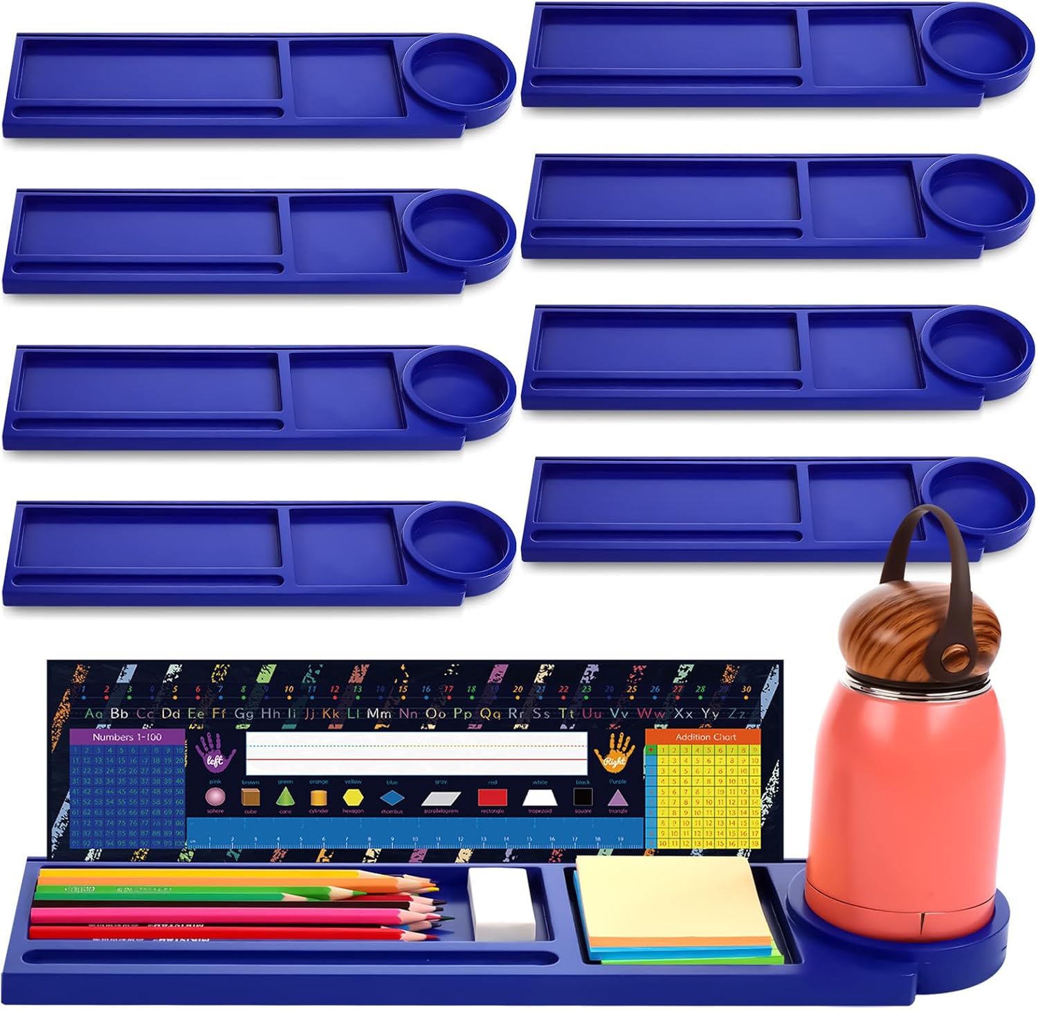 Amazon.com: 8 Pcs Classroom Desk Name Plates Holder Storage Kids Desk ...