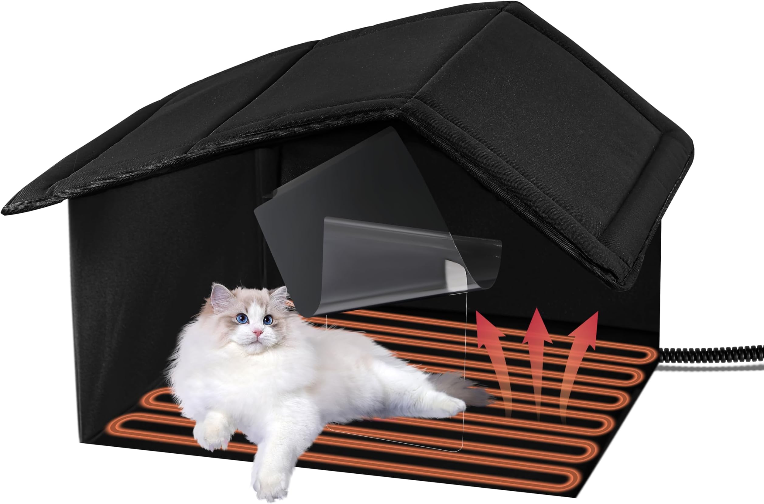 Amazon.com : Baeluny Outdoor Weatherproof Heated Cat House, Heated Cat ...
