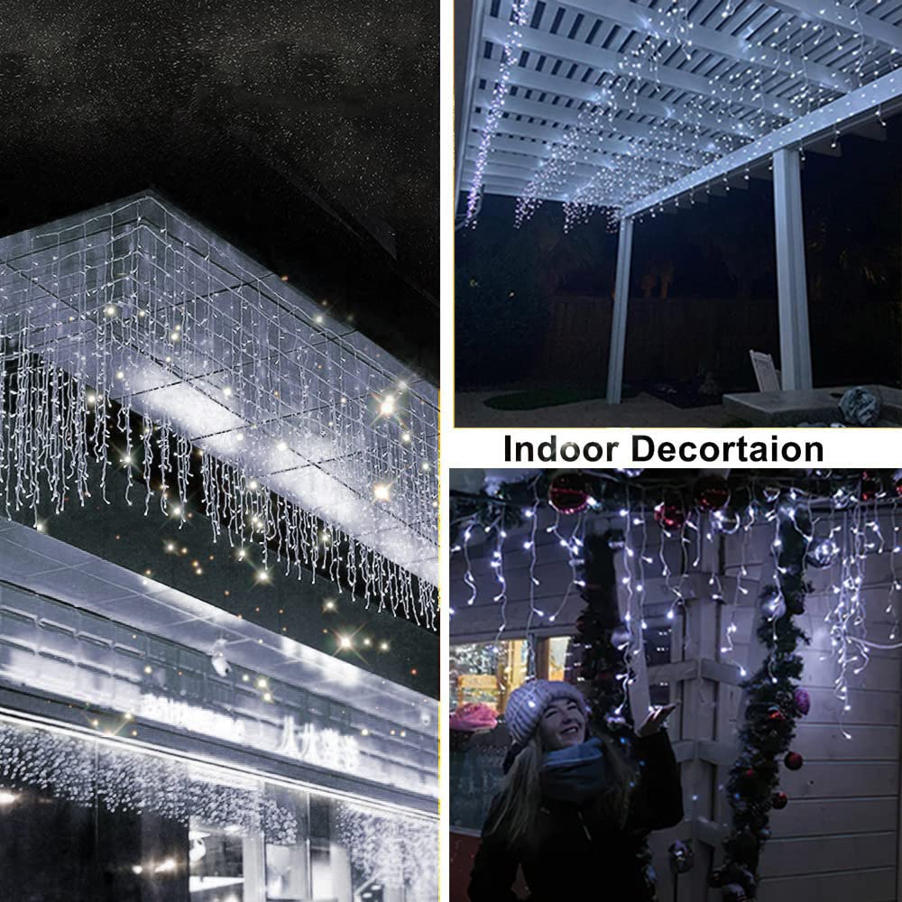Ice Cycle Led Outdoor Lights Fern Lighting 300 LED Icicle Lights