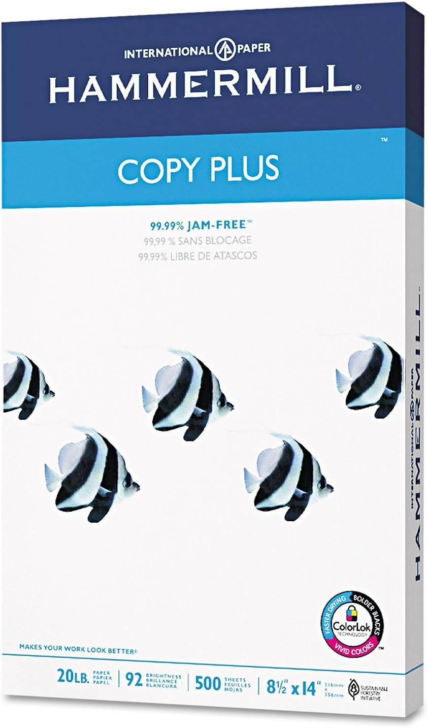 Amazon.com : Copy Plus Print Paper, 92 Bright, 20lb, 8 1/2 x 14, White ...