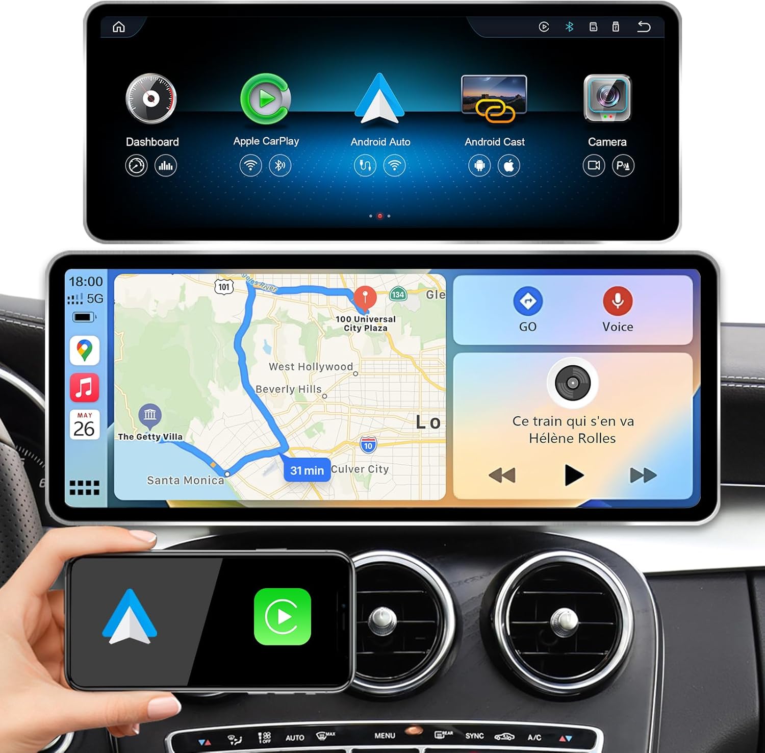 Amazon.com: AIOMERUI 12.8" QLED Touchscreen Upgrade for Mercedes Benz C ...