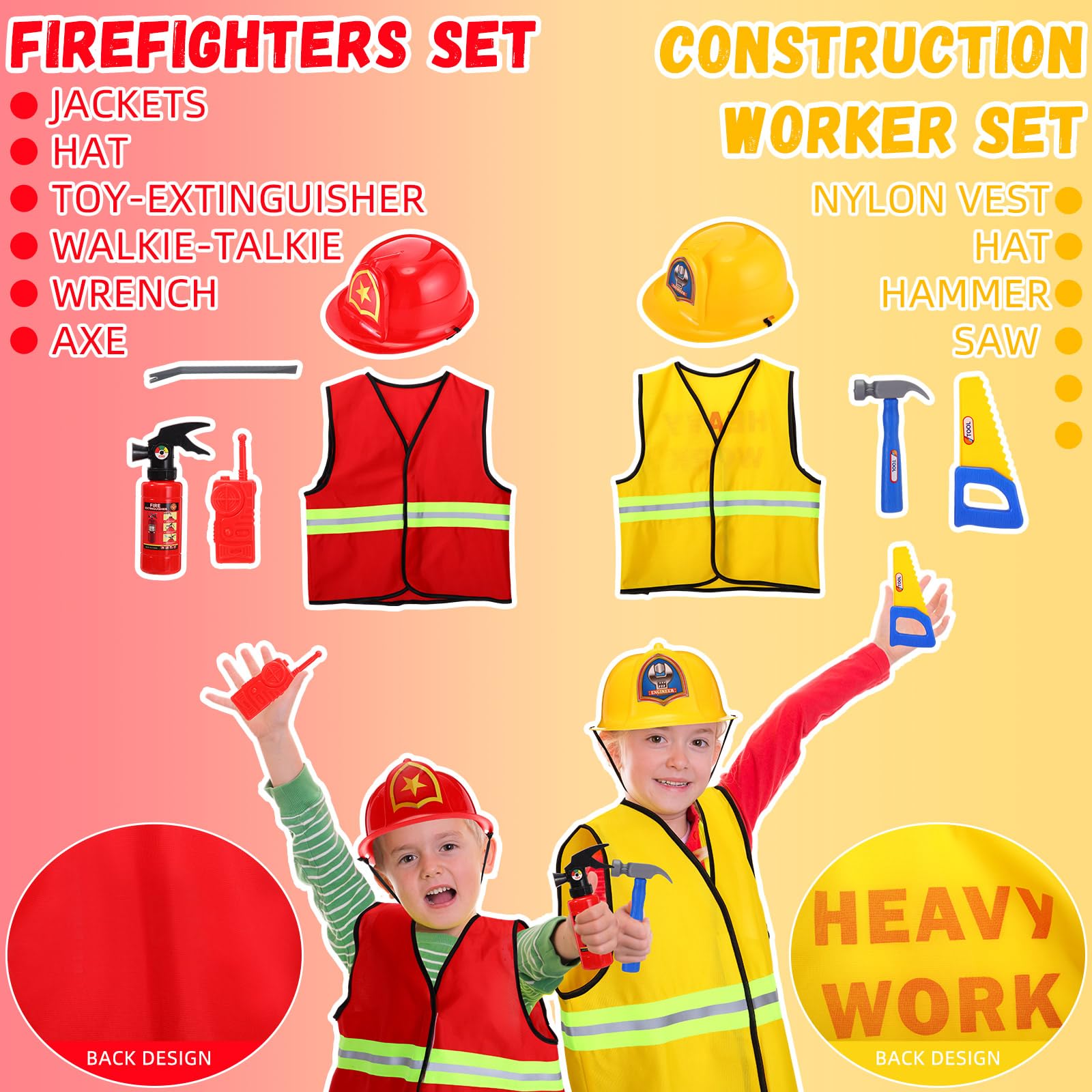 Snapklik.com : 4 Sets Kids Dress Up Costumes Police Officer Costume ...