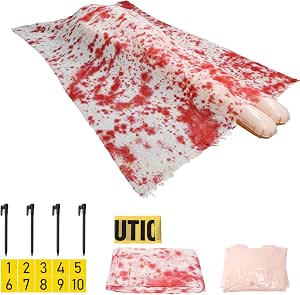 DKINY Halloween Decorations Crime Murder Scene Props, Dead Victims Body ...