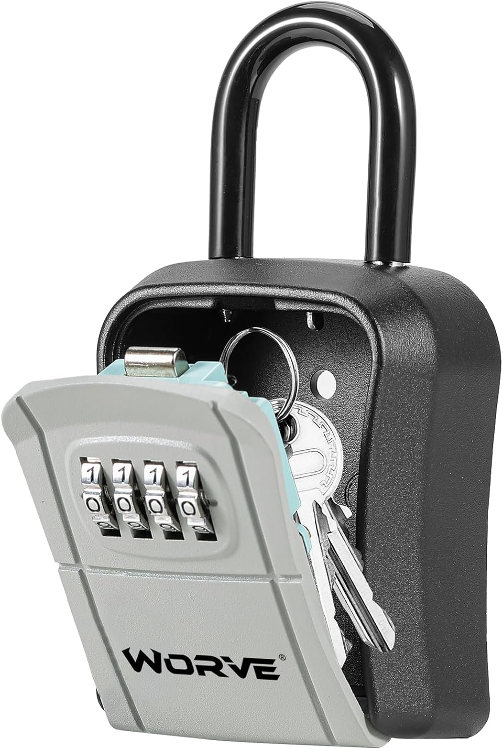 Worve Key Lock Box,Lock Box for House Key, 4-Digit Combination Security ...