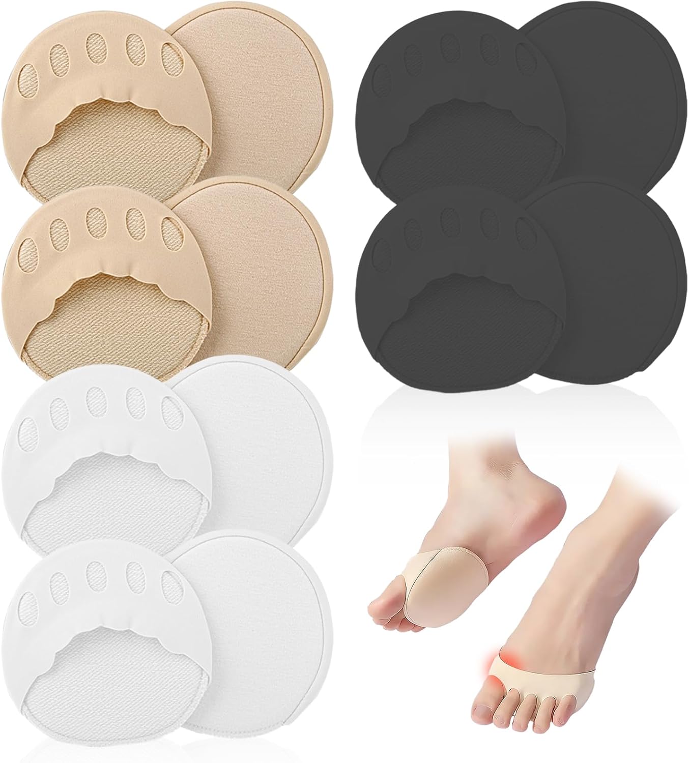 Forefoot Pads Ball of Foot Cushion Pads for Heels Women Metatarsal Pads ...