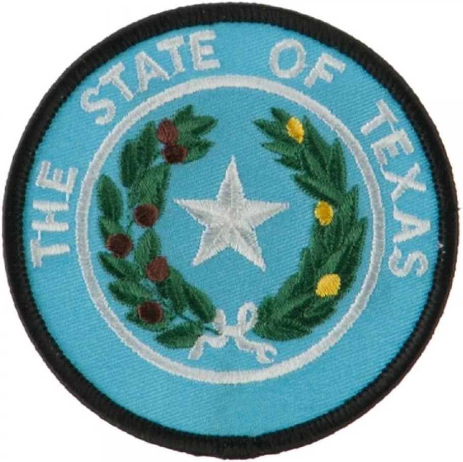 Amazon.com: Texas State Seal Patch Round 3" Diameter, Embroidered Iron ...