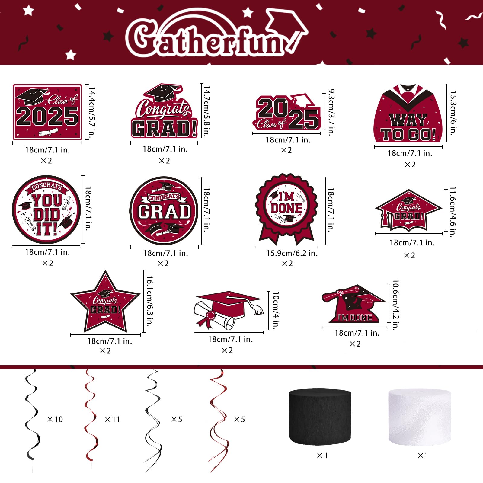 2018 Maroon Graduation Boarder Embroidered Honor Stoles | Tassel Depot