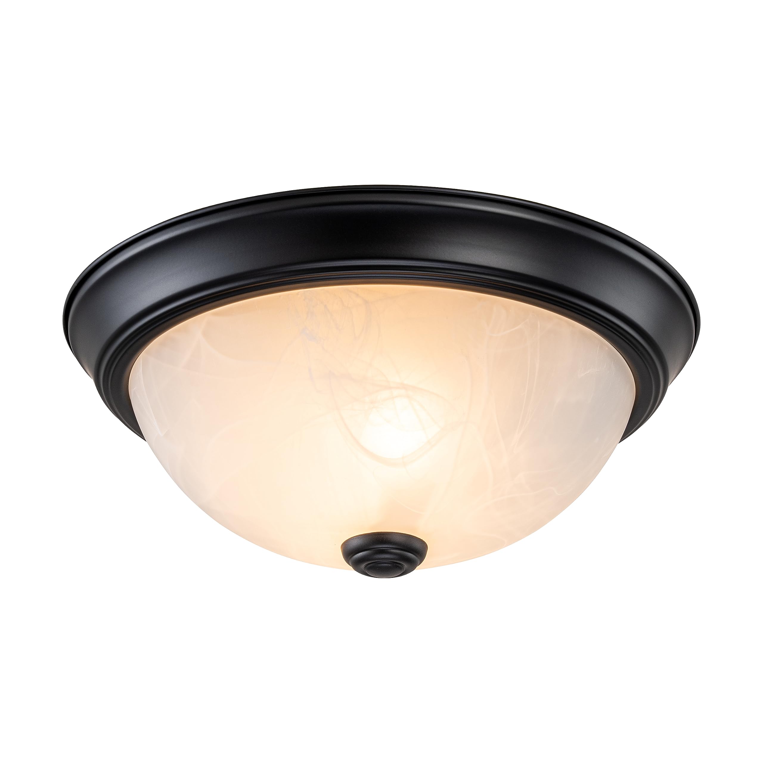 Aspen Creative 63013-3A, 2-Light Flush Mount, Matte Black Finish w ...