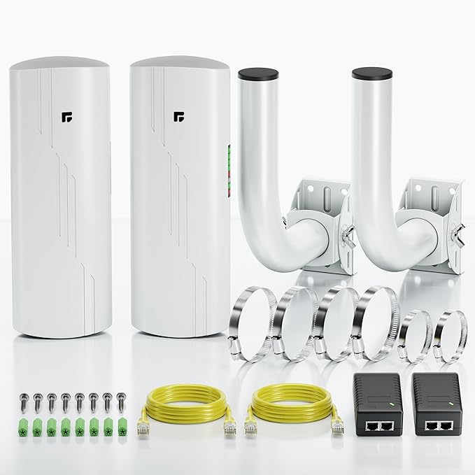 Amazon.com: Wireless Bridge Point to Point Outdoor WiFi with Poles ...