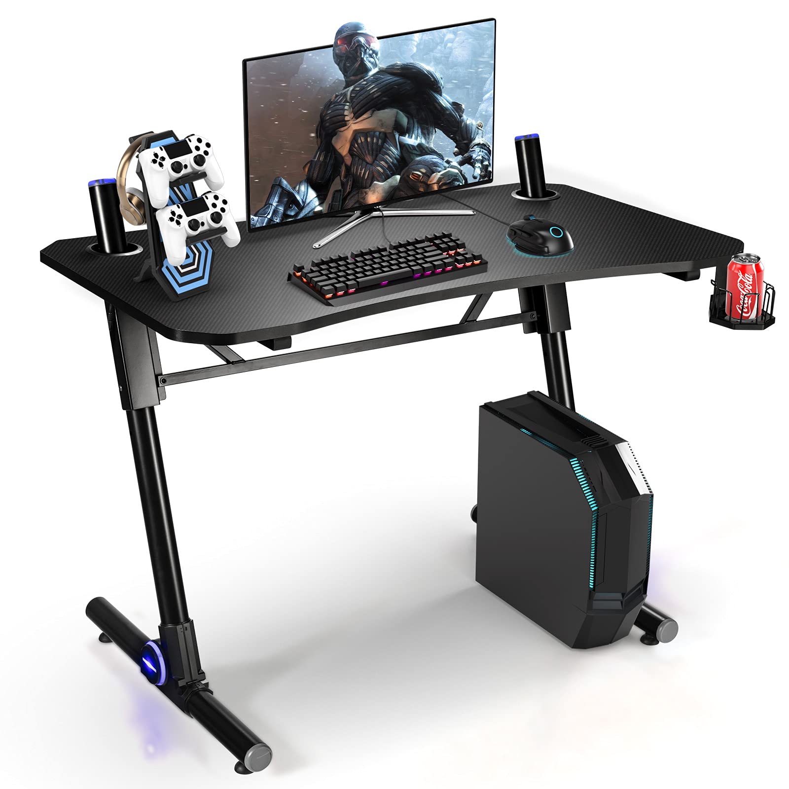 Amazon.com: Tangkula Gaming Desk, Height Adjustable Computer Desk w ...