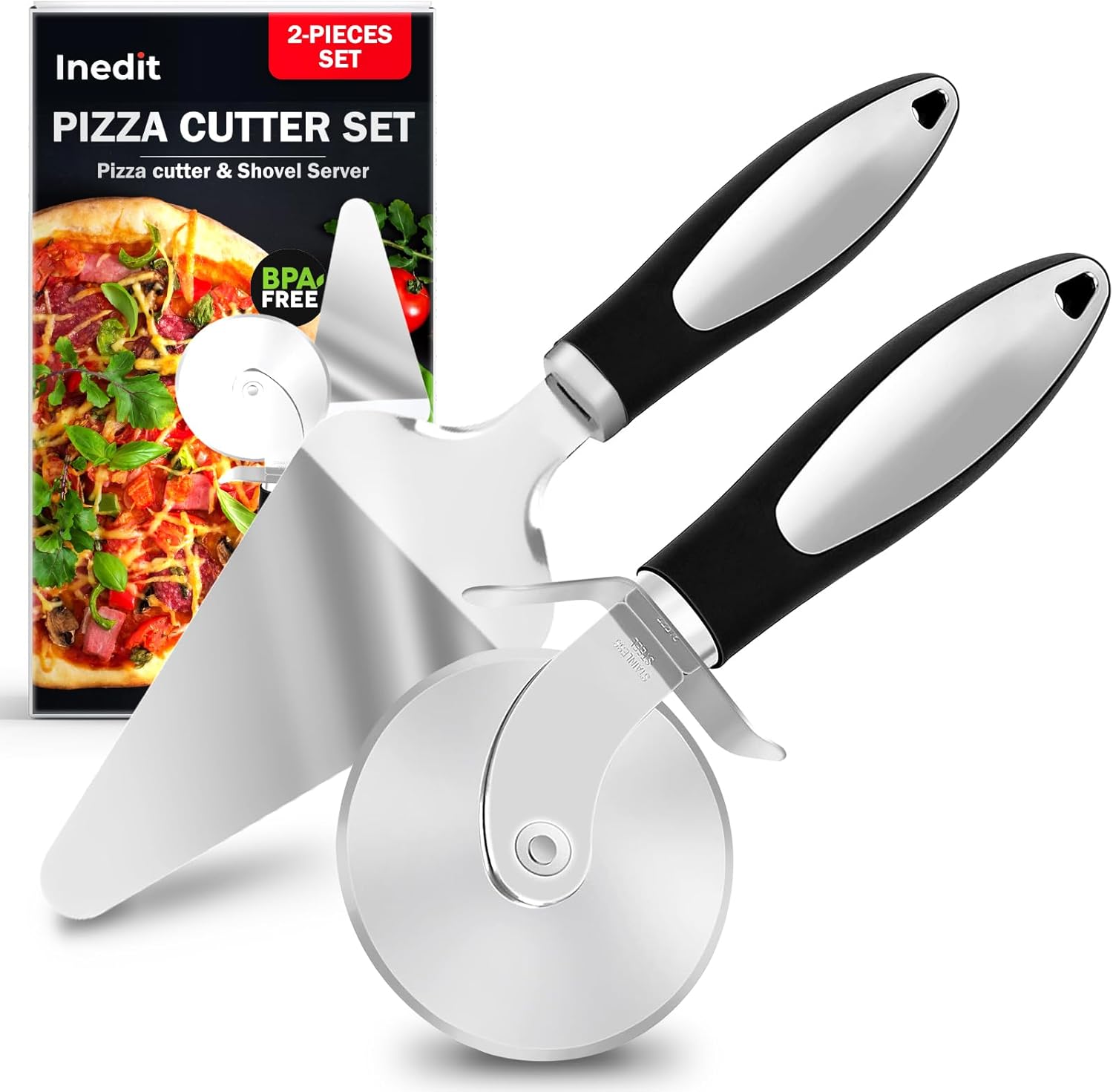 Nedit Premium Smooth Rotating Pizza Cutter - Stainless Steel Pizza ...