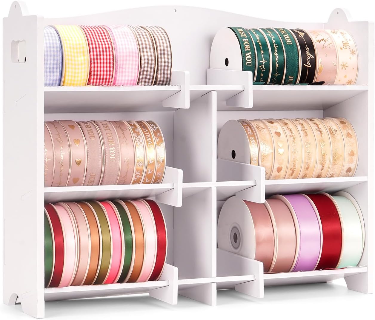 Amazon.com: Krafetto Stackable Small Roll Ribbon Storage Organizer Rack ...
