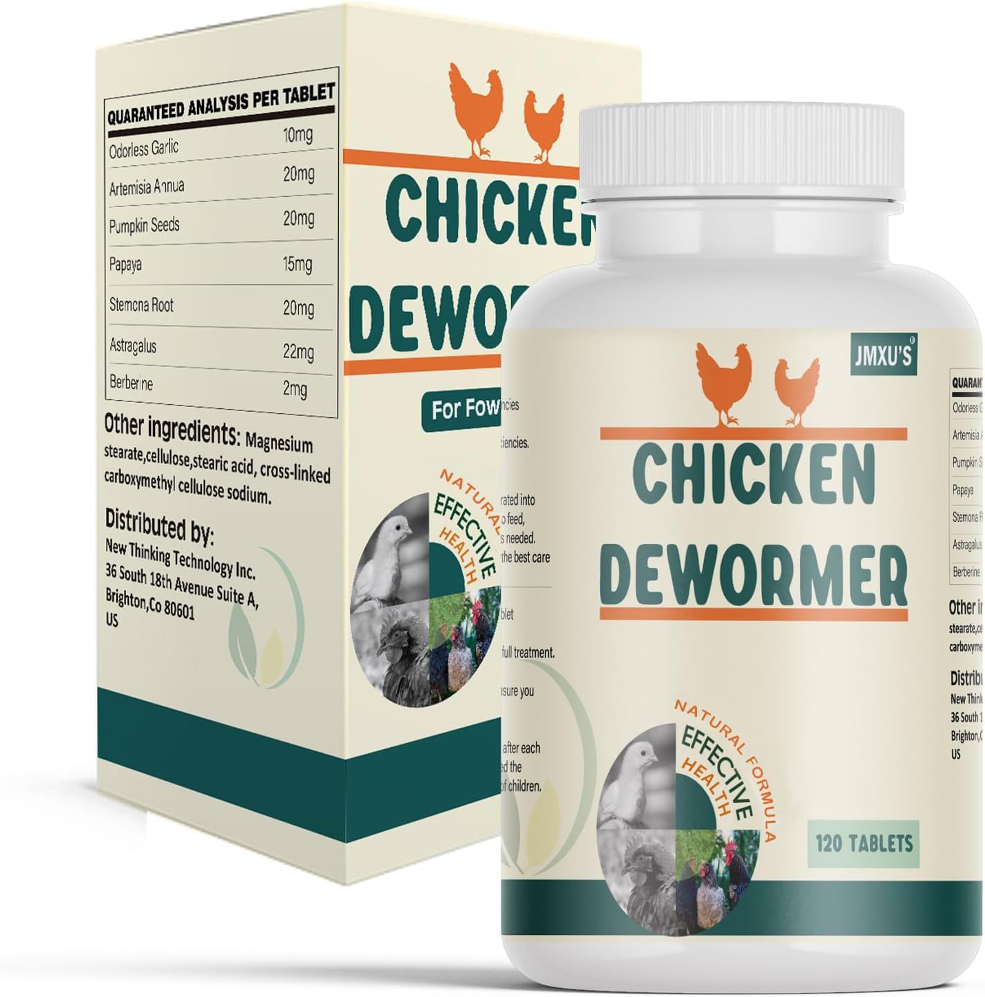 Jmxu's Chicken Dewormer, All Natural Formula Poultry Dewormer ...