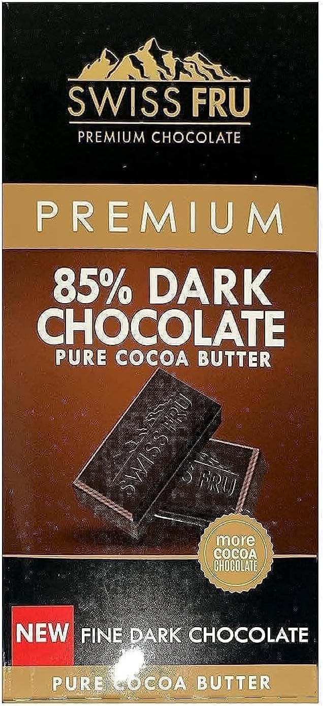 SWISS FRU PREMIUM 85% DARK CHOCOLATE80 G: Buy Online at Best Price in ...