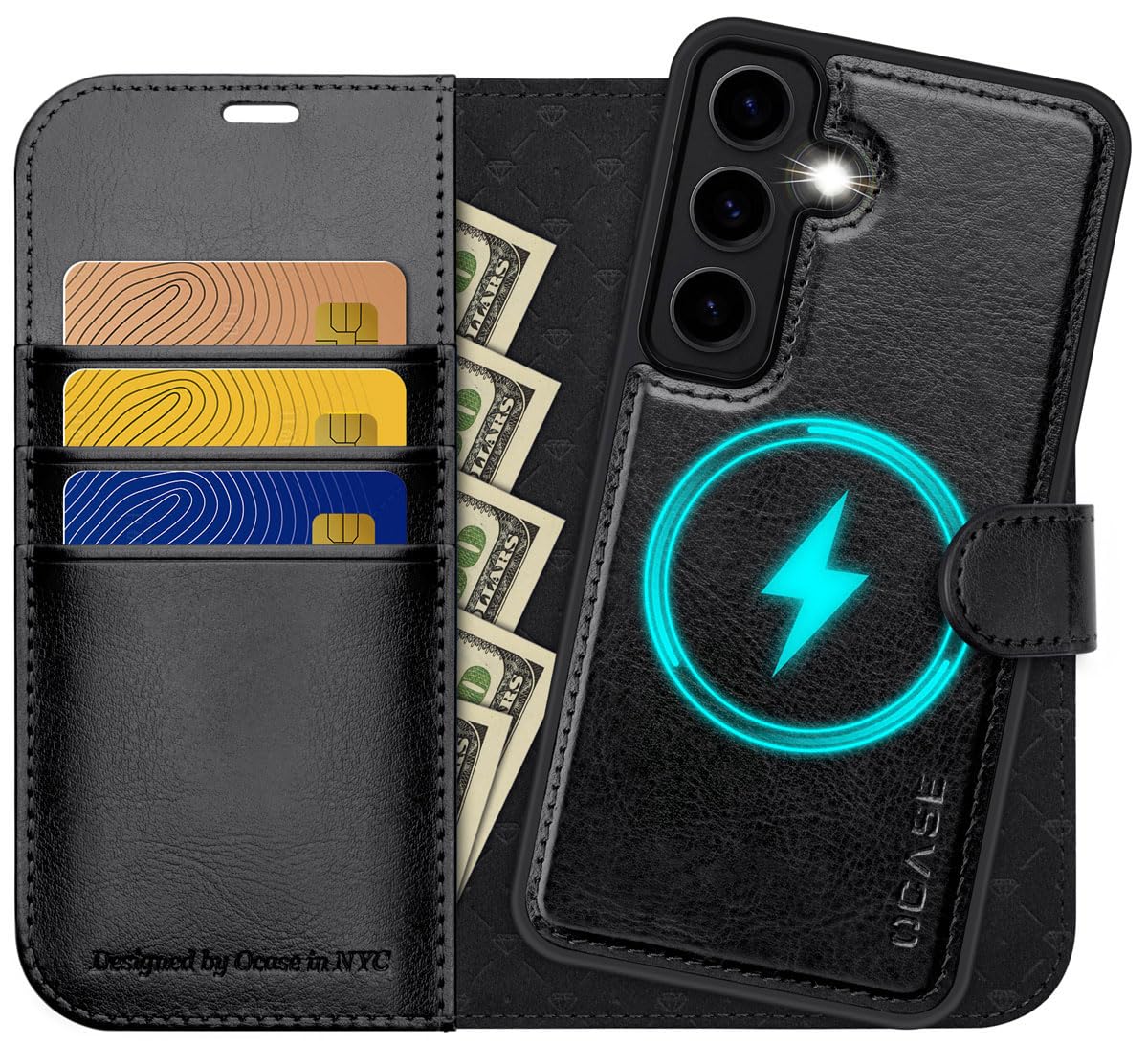 Amazon.com: OCASE for Samsung Galaxy S24 Detachable Wallet Case with Card Holder, [2 in 1] PU ...