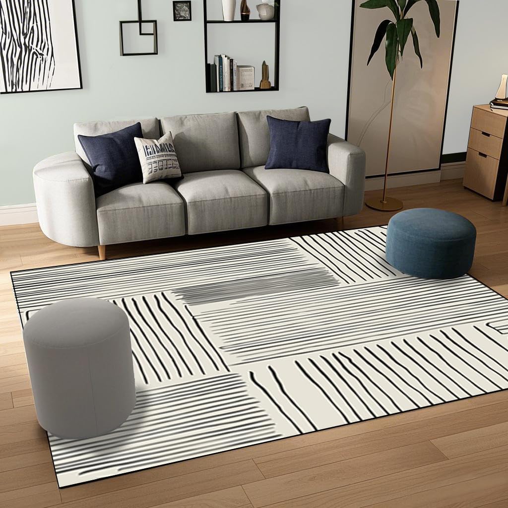 Amazon.com: Avisiatree Contemporary Abstract Line Area Rug - Durable ...