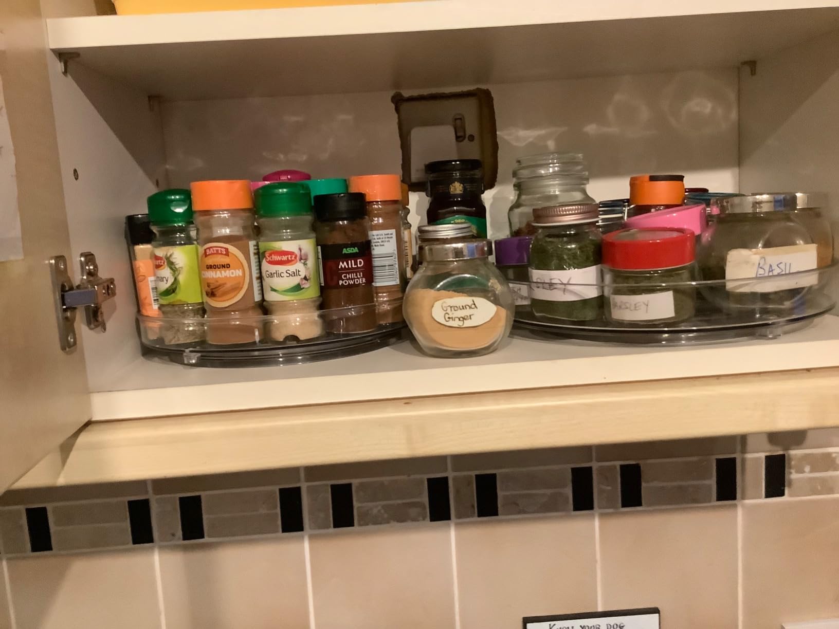 2 Pack Lazy Susan Turntable Cupboard Organiser(27+23.5cm), Rotatable ...