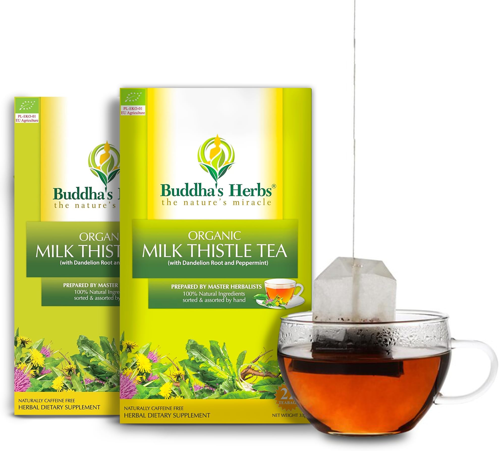 Amazon.com : Organic Milk Thistle Tea Bags (Pack of 2) - Digestive ...