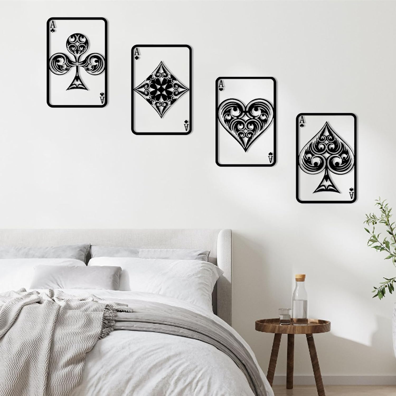 Amazon.com: DoMyfit 4PCS Metal Poker Wall Art, Playing Cards Metal Wall ...